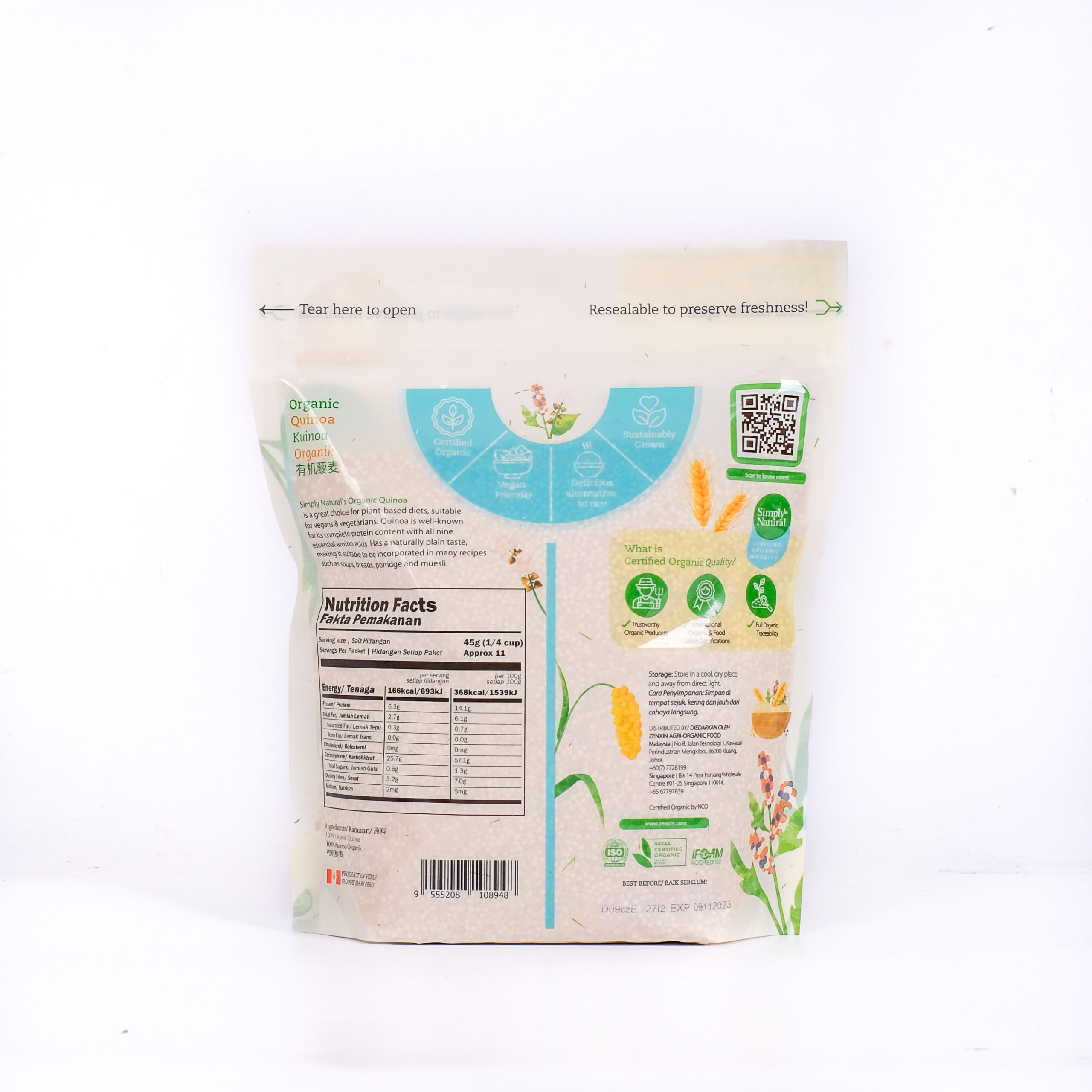 Organic Quinoa 500g Peru - ZENXIN ORGANIC
