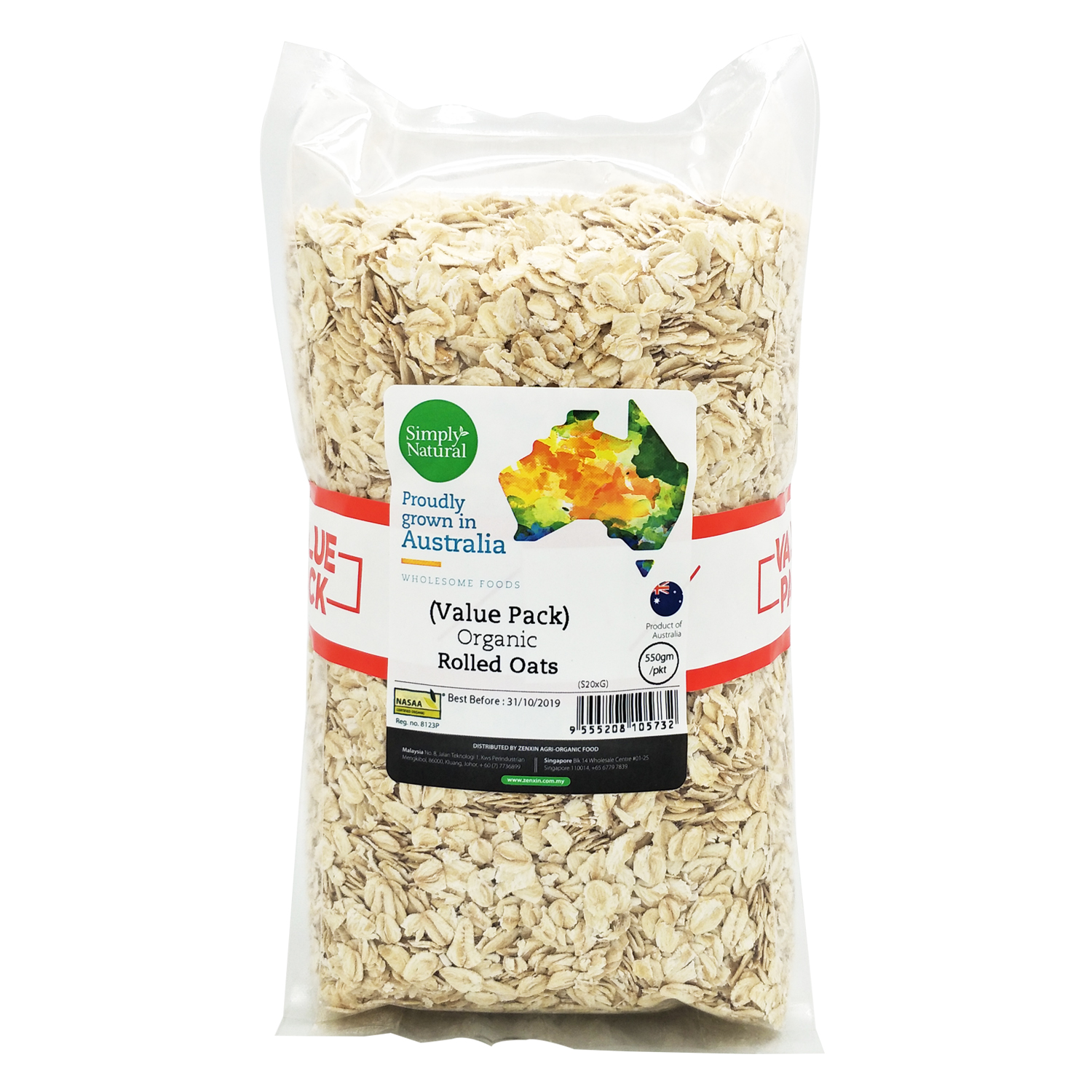 Organic Rolled Oats (Value Pack) 1000g Australia - ZENXIN ORGANIC