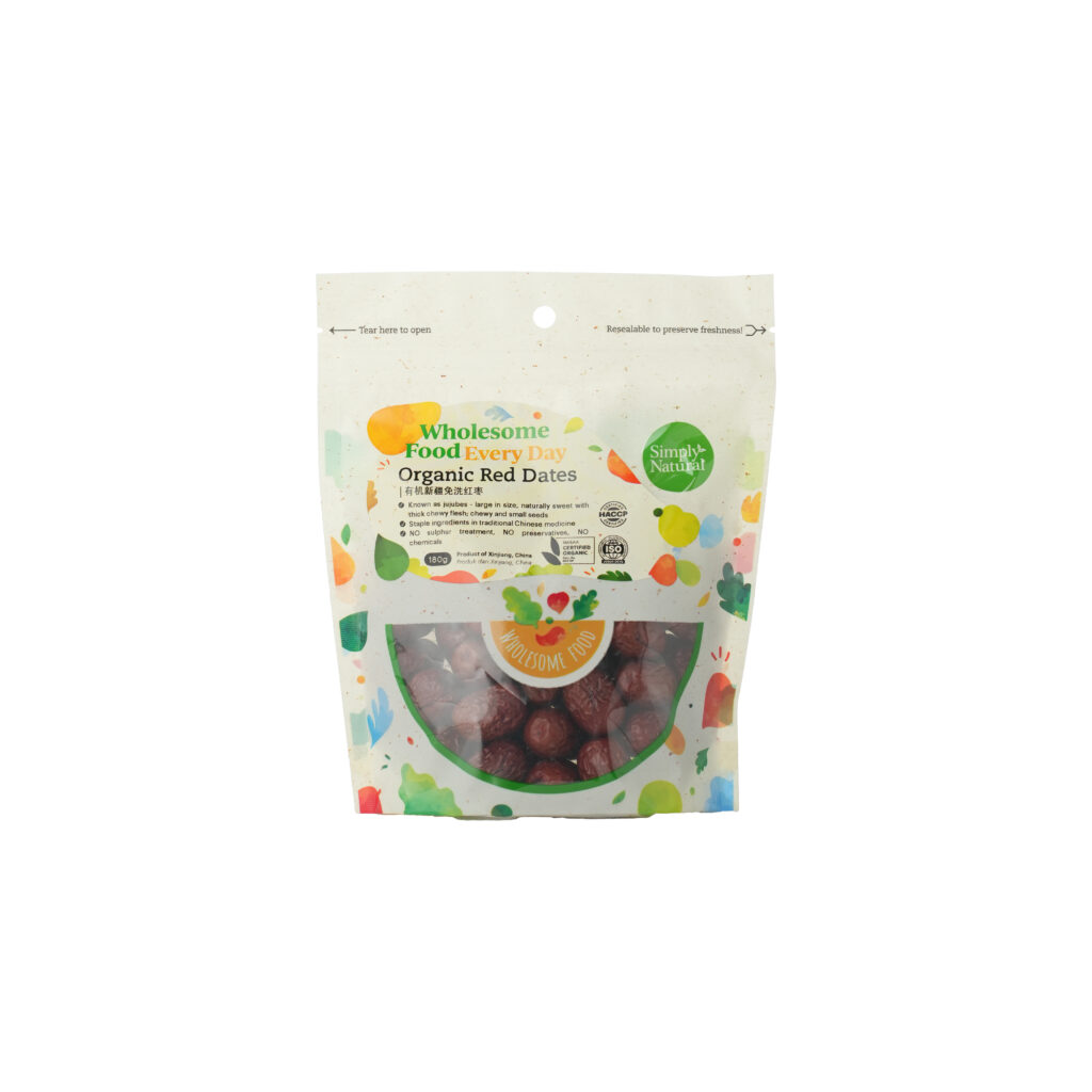 Organic Sun-Dried Red Dates 180g (Large Size) China - ZENXIN ORGANIC